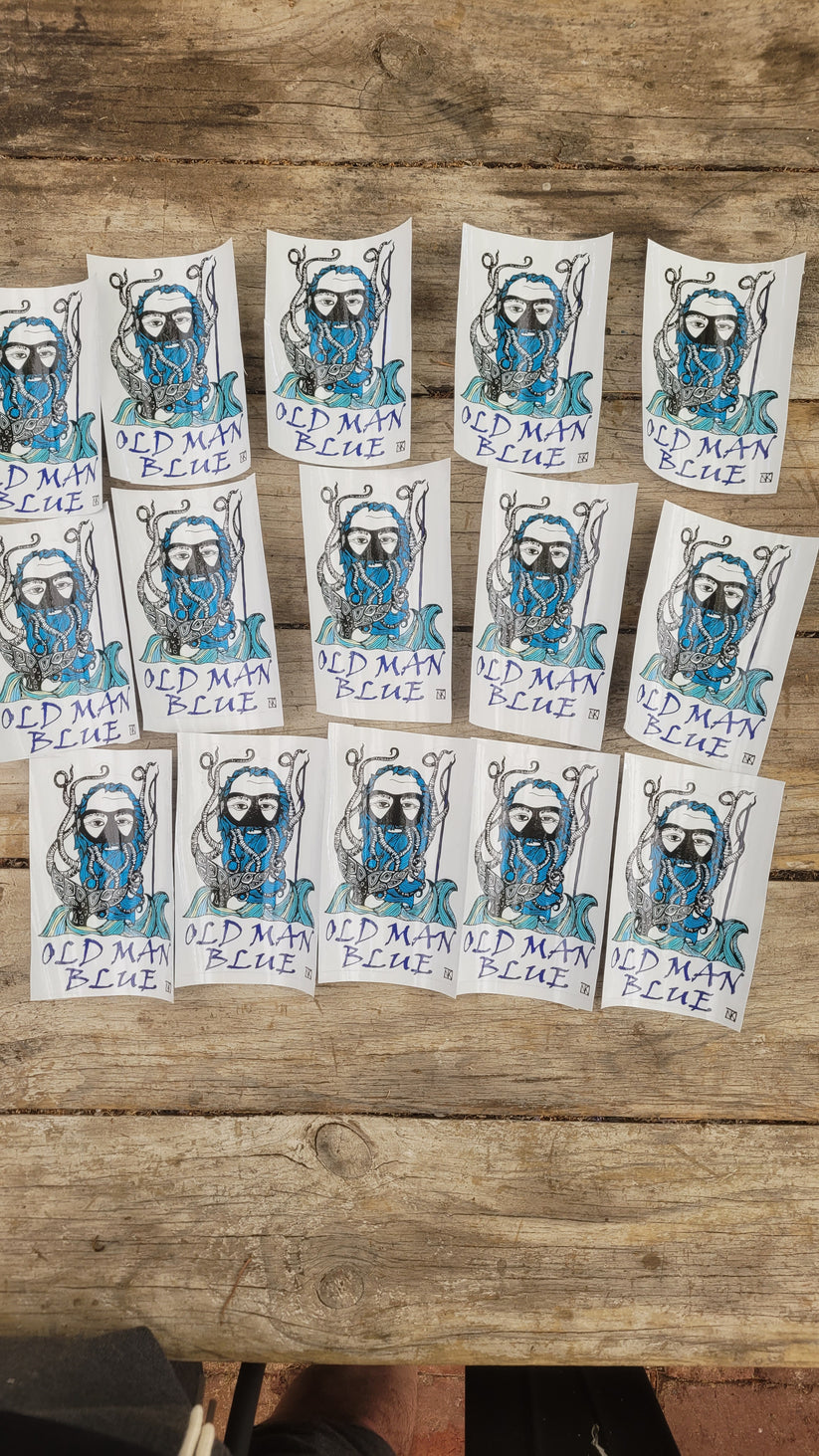 Old Man Blue Sticker
